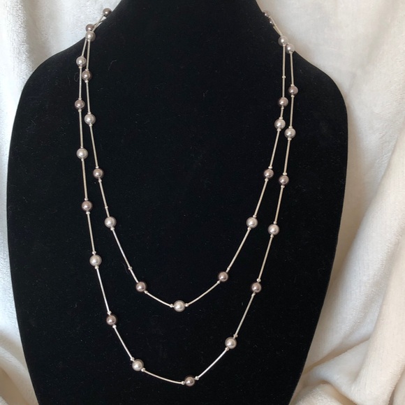 Rmn | Jewelry | Roman Rmn 62 Single Strand Silver Beaded Necklace Wear ...